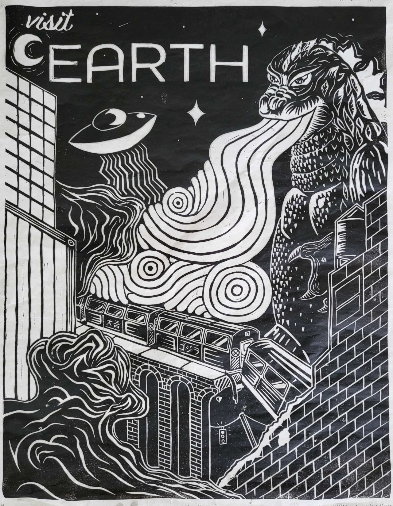 Linocut Print - Design by Diego